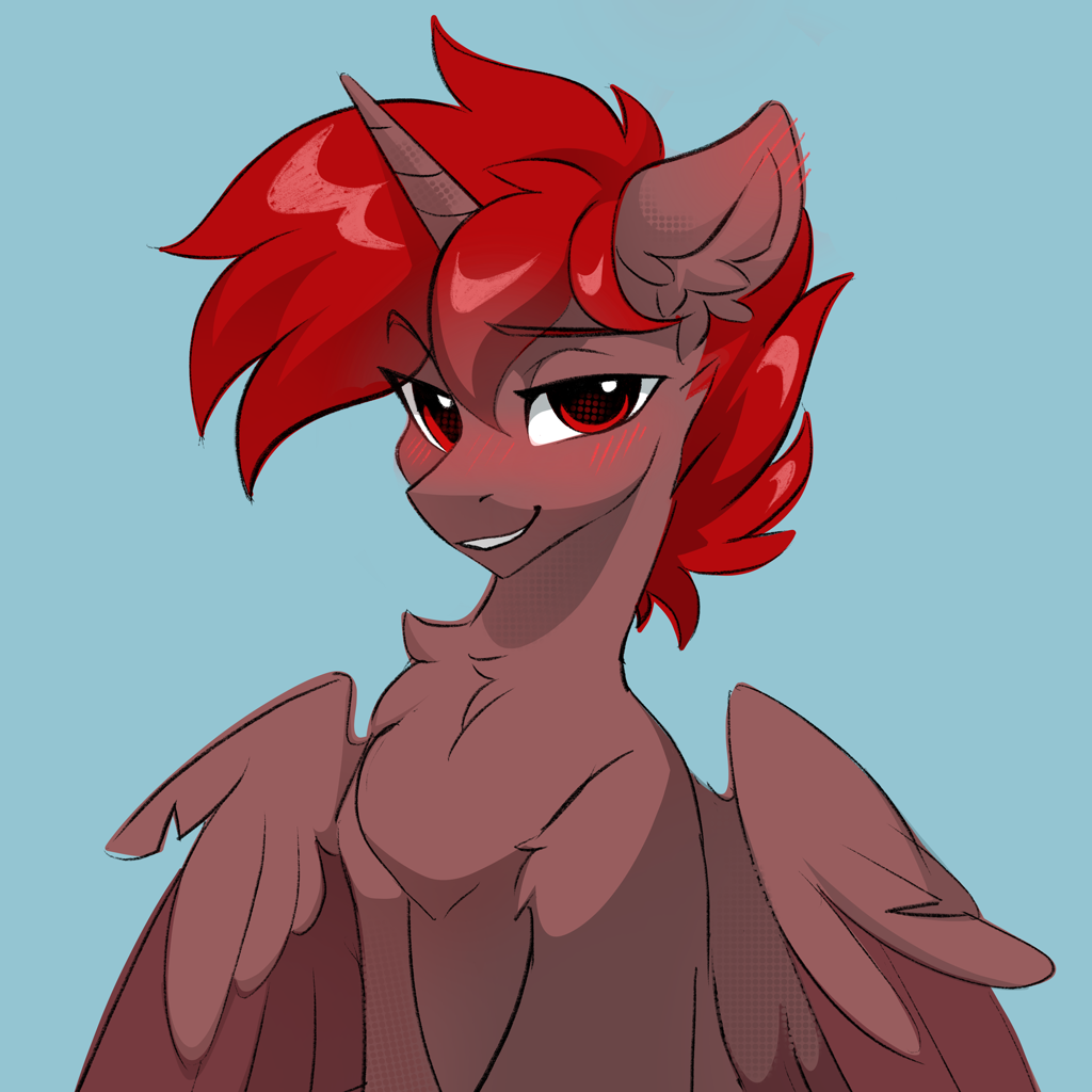 #3579701 - safe, artist:haruk, oc, oc:hardy, alicorn, pony, absurd resolution, blushing, chest ...