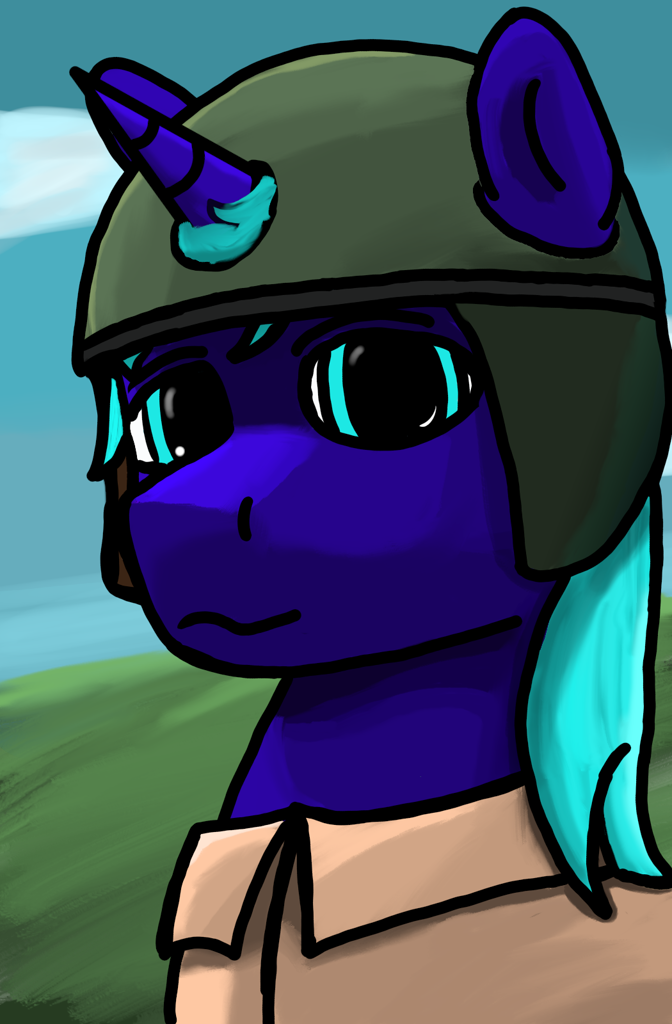 #3579733 - safe, artist:mikhil, oc, oc:lazure sapphire, pony, unicorn, bust, clothes, helmet ...