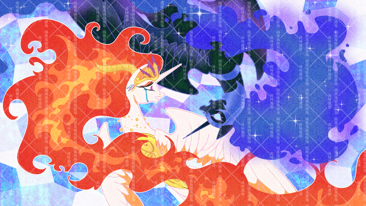 #3580096 - safe, artist:thurder2020, nightmare moon, nightmare star ...