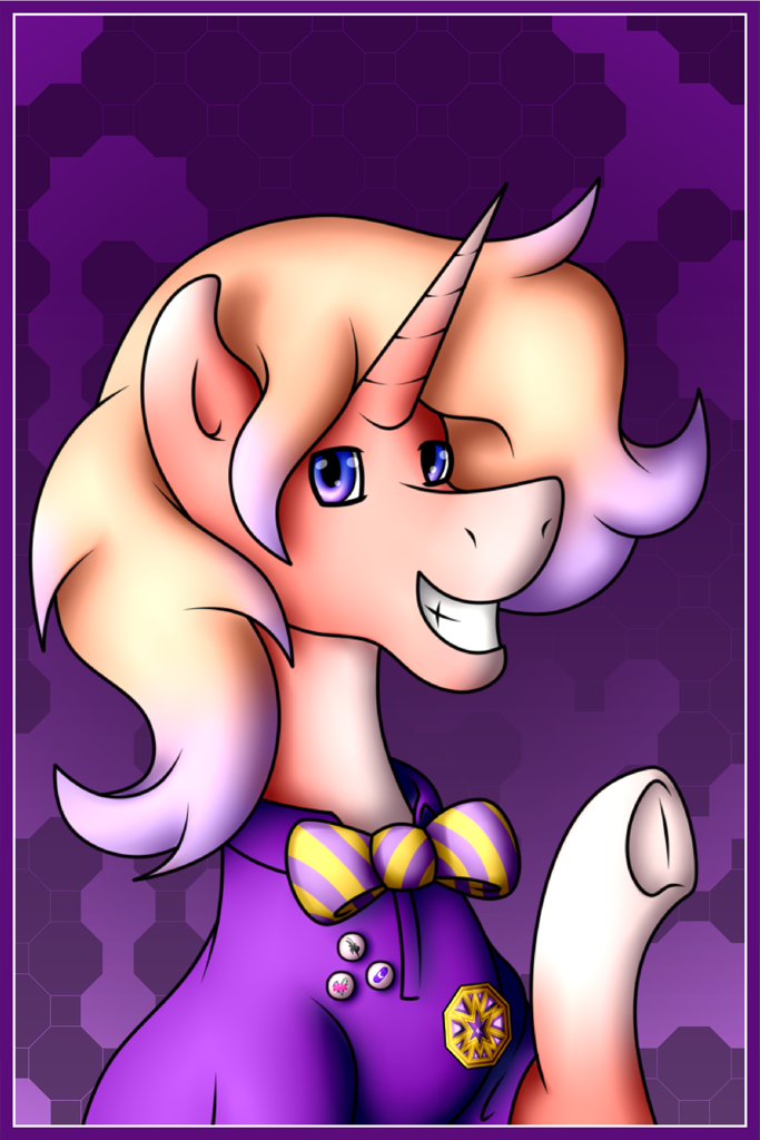 #3580427 - safe, artist:thebenalpha, oc, oc only, oc:peaches, pony, unicorn, bowtie, bust, horn ...