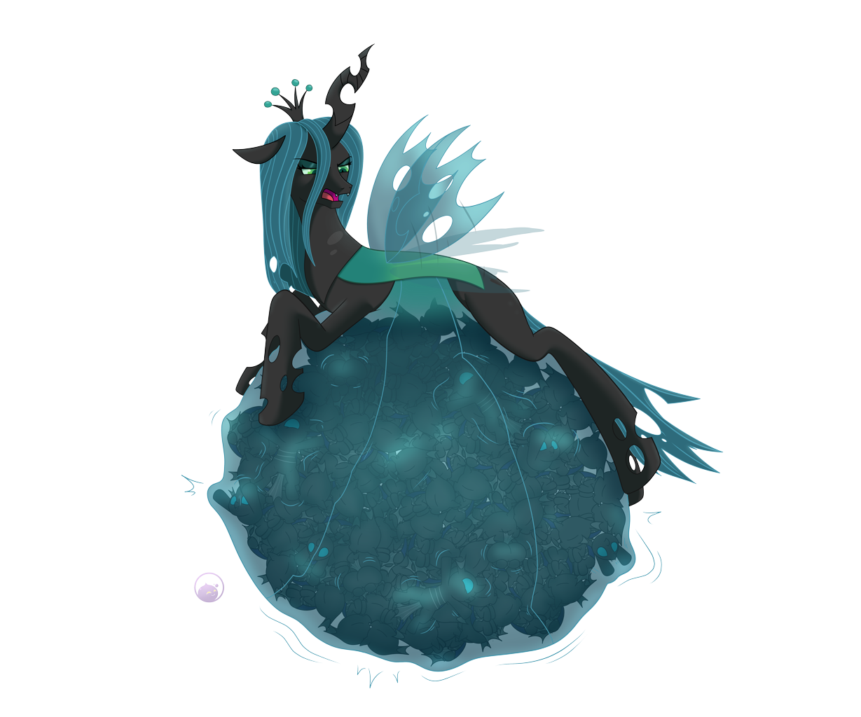 #3580576 - questionable, artist:demig00, queen chrysalis, changeling ...