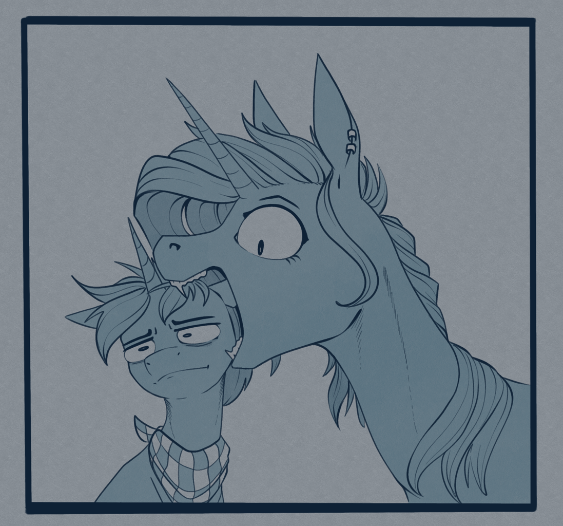 #3580635 - safe, artist:stray prey, oc, oc only, oc:acidia, oc:lucent, pony, unicorn, horn ...