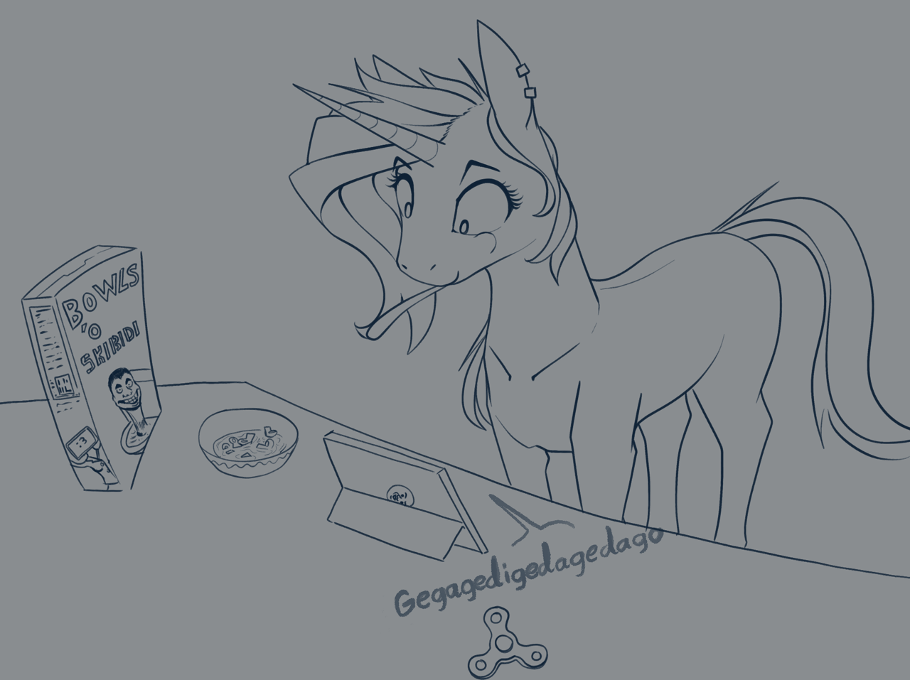 #3580638 - safe, artist:stray prey, oc, oc only, oc:acidia, pony, unicorn, cereal, cereal box ...