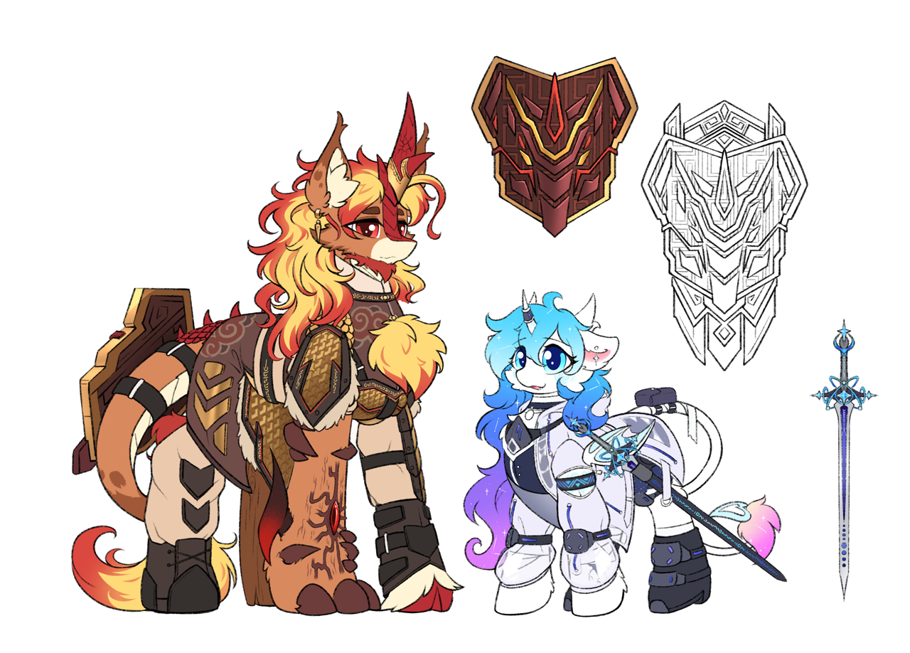 #3580836 - safe, artist:焰心fireworks, oc, oc only, oc:cookie warm, oc:shining blade, kirin ...