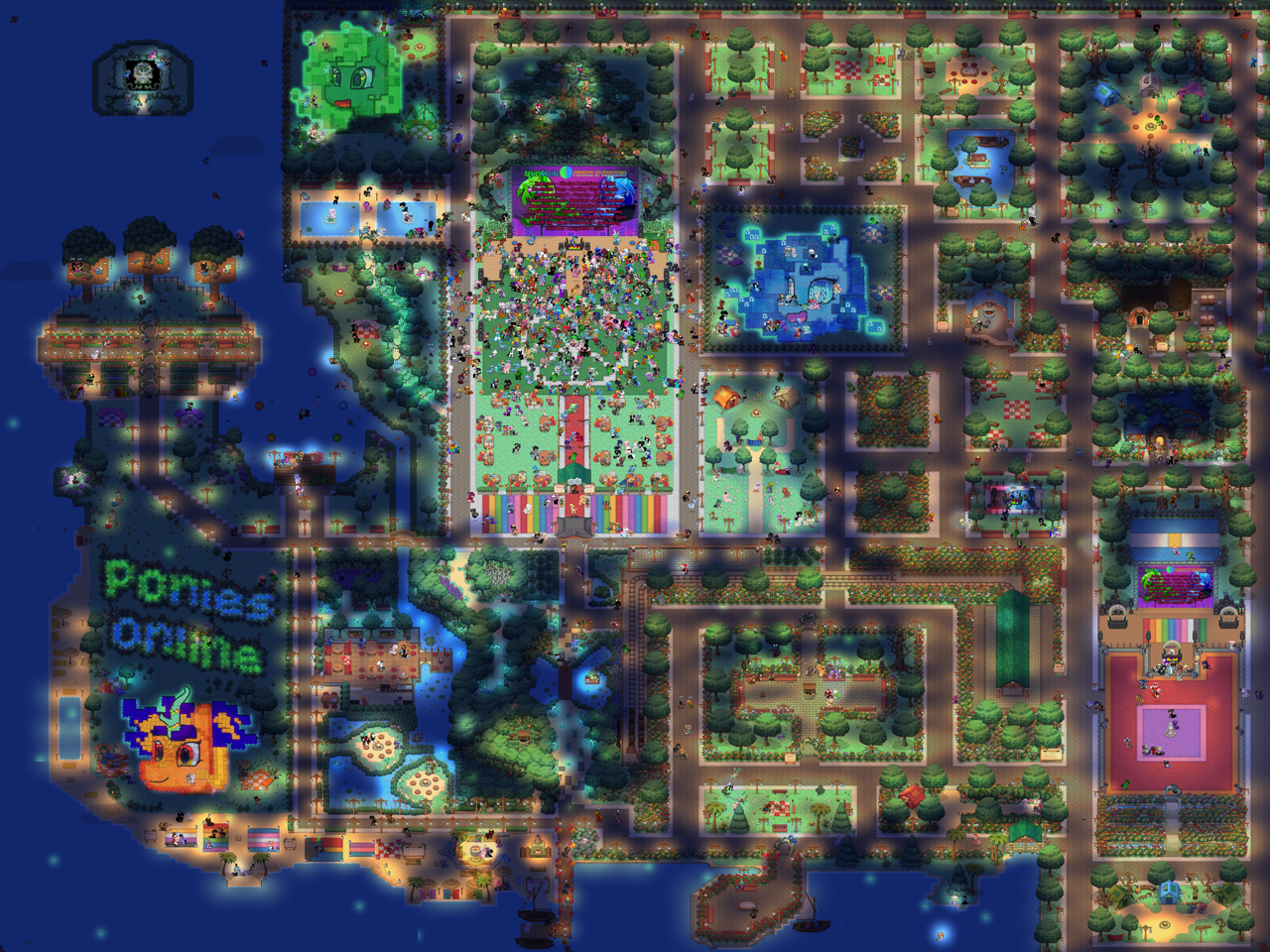 #3581034 - safe, oc, oc:hexbits, oc:holopon, oc:pixel, pony, pony town ...