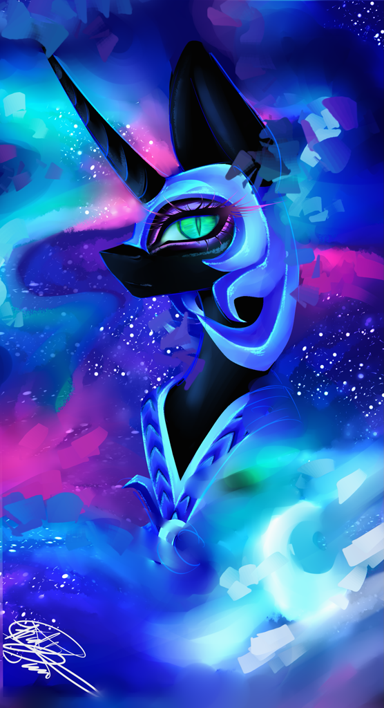 #3581277 - safe, artist:hjartpieces, nightmare moon, alicorn, pony, g4 ...