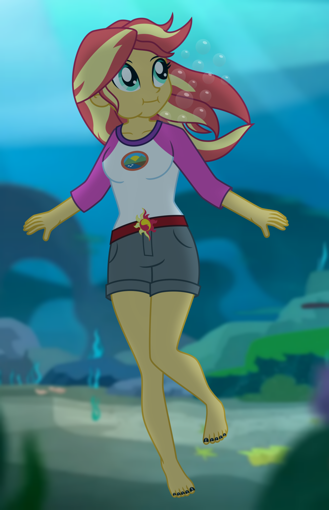 #3581923 - safe, artist:emeraldblast63, sunset shimmer, human, equestria girls, g4, bubble ...