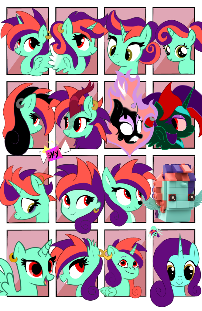 #3582849 - safe, alternate version, artist:skycandy, oc, oc only, oc:skycandy, alicorn, bat pony ...