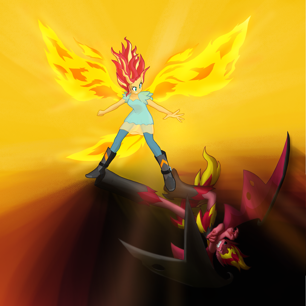 #3582957 - safe, artist:siemensohm, sunset shimmer, human, art pack ...