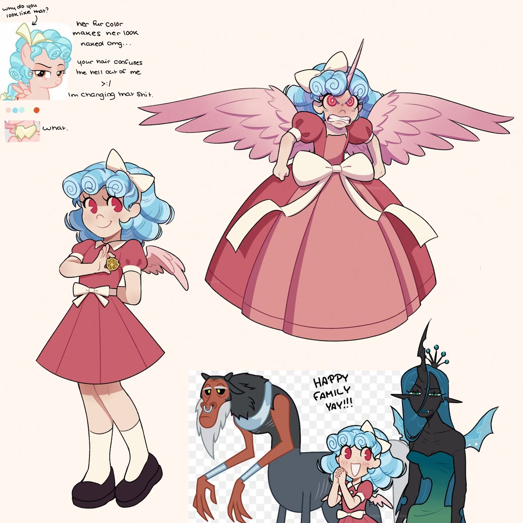 #3582995 - safe, artist:timelessclownry, cozy glow, lord tirek, queen chrysalis, centaur ...