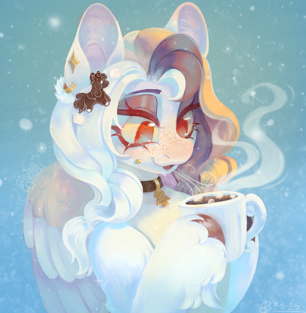 #3583050 - safe, artist:allianaollisari, oc, oc only, pegasus, pony, blue, chocolate, dessert ...