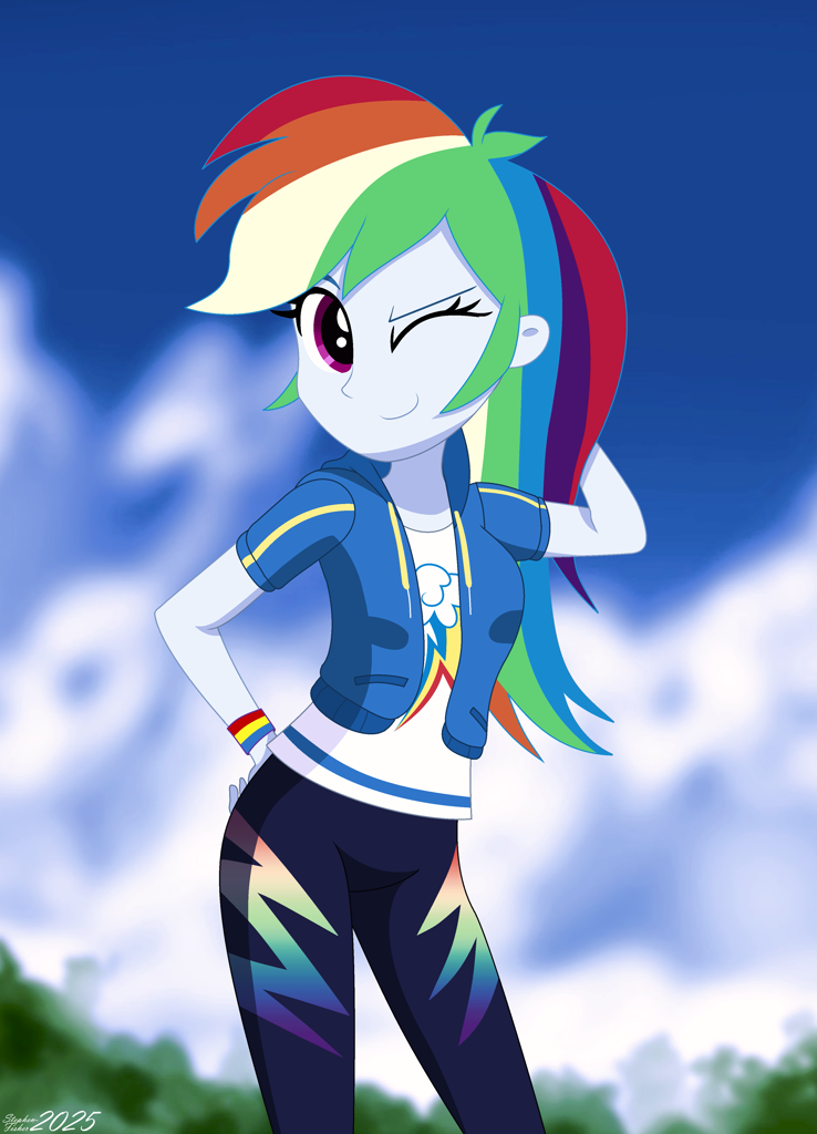 #3583147 - safe, artist:stephen-fisher, rainbow dash, human, equestria ...