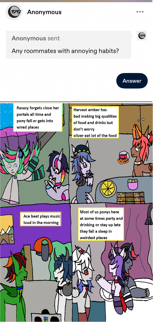 #3583211 - safe, artist:ask-luciavampire, oc, oc only, oc:ace beat, oc:aura shade, oc:dusk cross ...