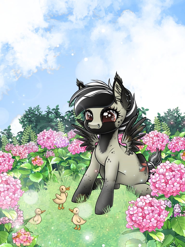 #3583561 - safe, artist:somestupidfrog, bird, duck, pony, commission ...