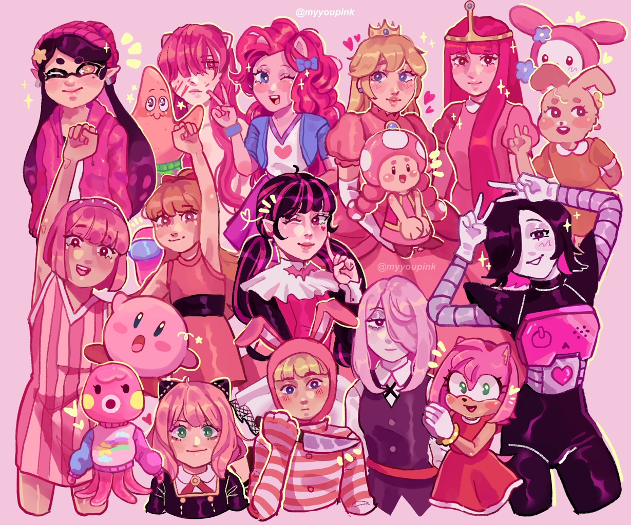 #3583579 - safe, artist:myyoupink, pinkie pie, human, octopus, rabbit ...
