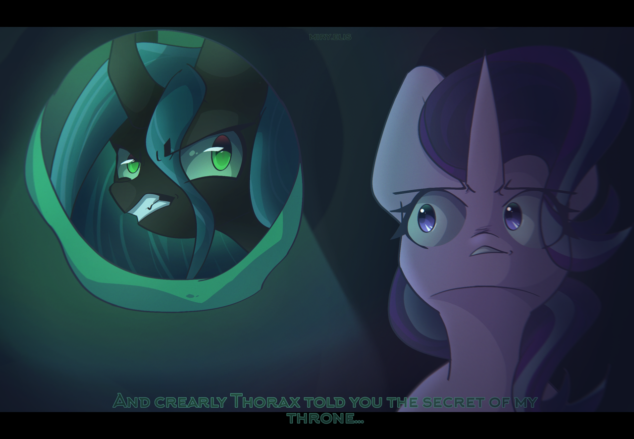 #3583619 - safe, artist:miryelis, queen chrysalis, starlight glimmer, pony, unicorn, g4, big ...