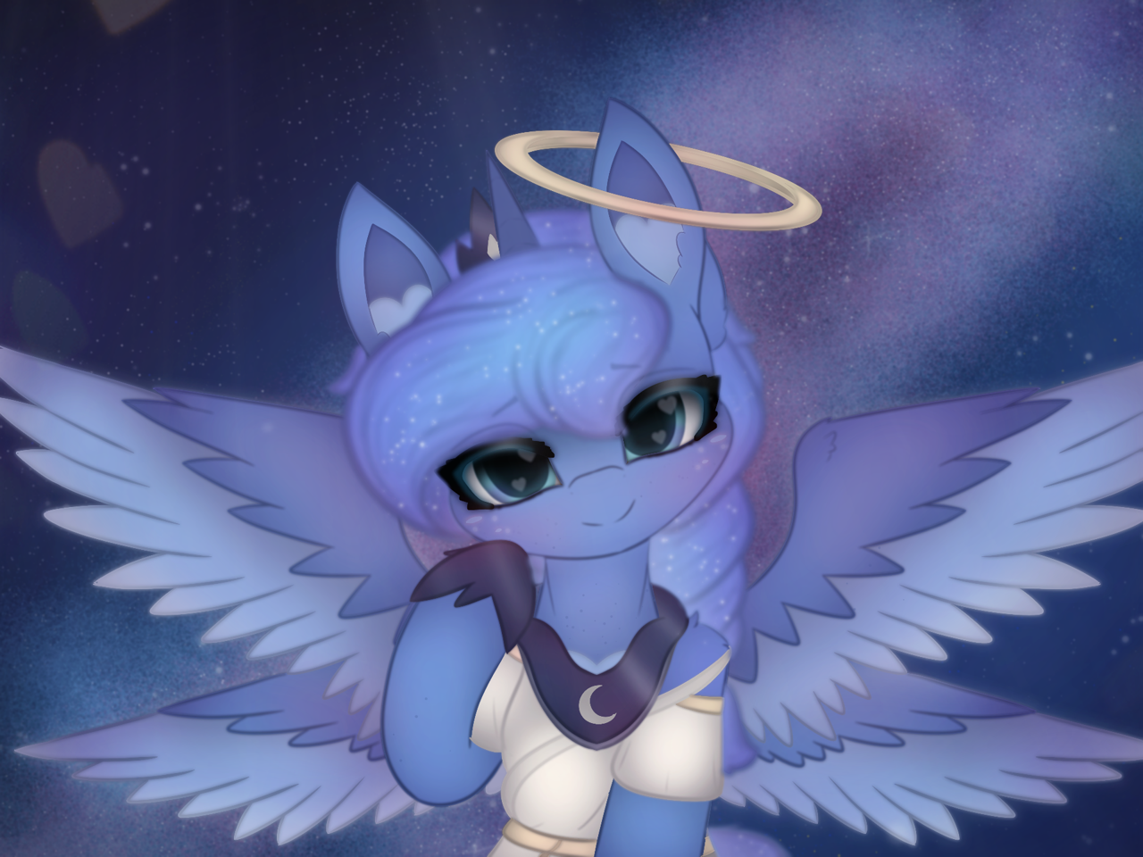 #3583702 - safe, artist:sodapop sprays, princess luna, alicorn, angel ...