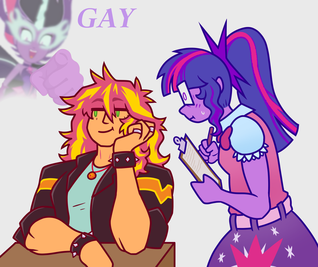 #3603348 - safe, artist:dapperlilarts, sci-twi, sunset shimmer ...