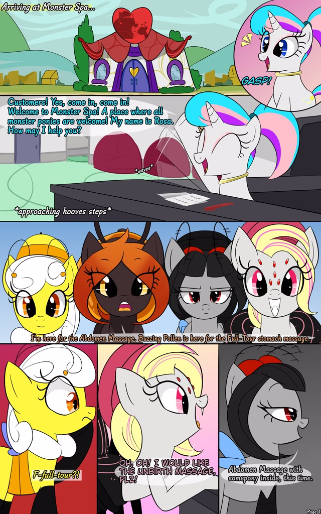 #3605888 - safe, artist:bestponies, oc, oc only, oc:buzzing pollen, oc:fly trap, oc:joyful heart ...