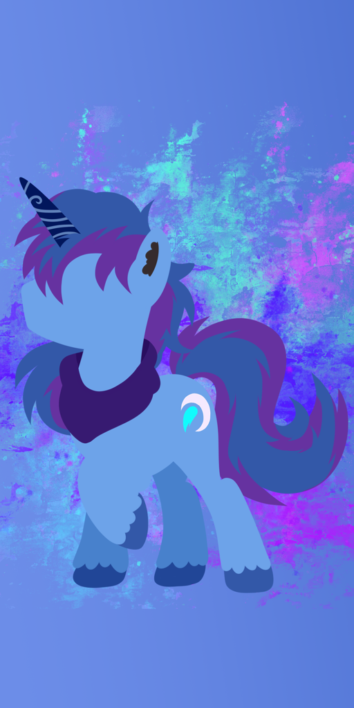 #3606926 - safe, artist:sweet cream, oc, oc only, oc:bak, pony, unicorn, blue mane, clothes ...