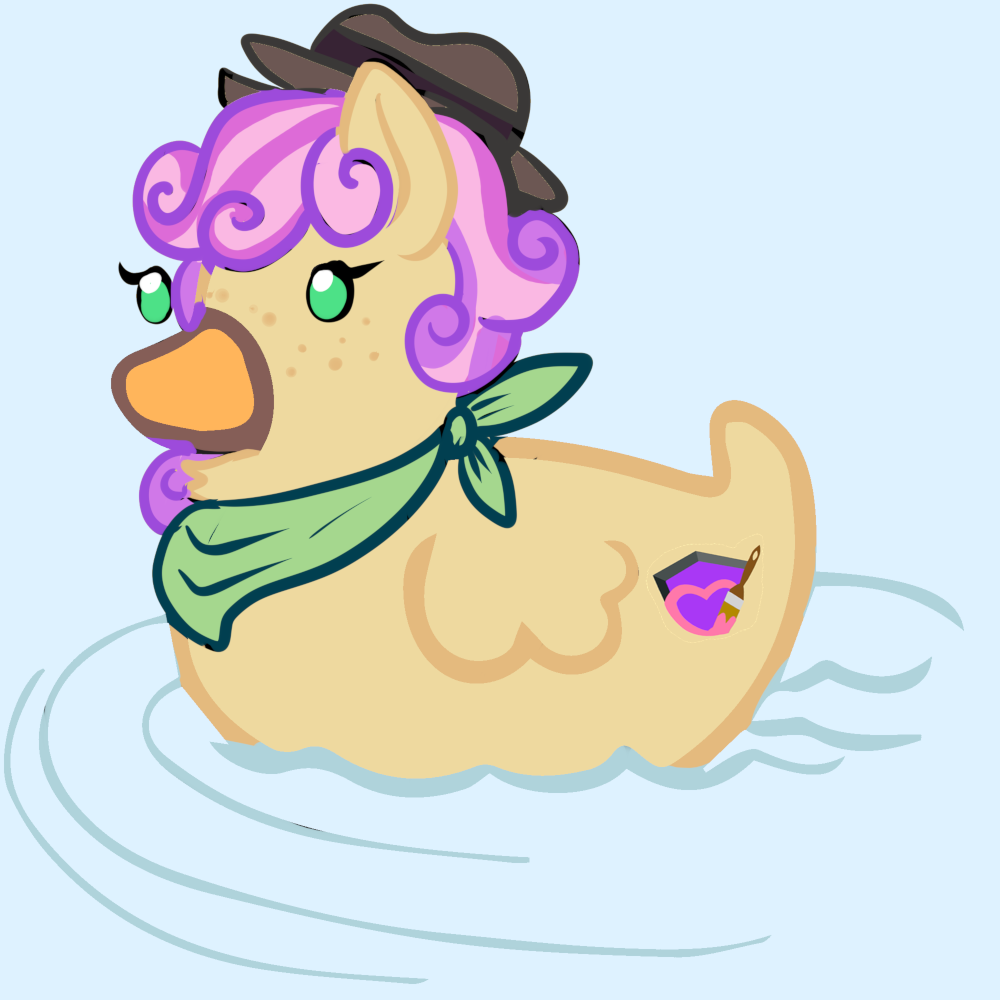 #3606972 - safe, artist:anykoe, oc, oc:quick draw, bird, duck, pony ...