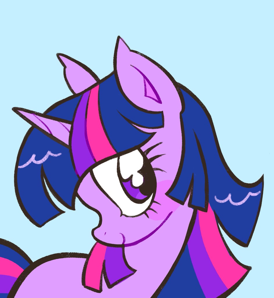 #3607183 - safe, artist:alexbeeza, twilight sparkle, pony, unicorn, g4, blue background ...