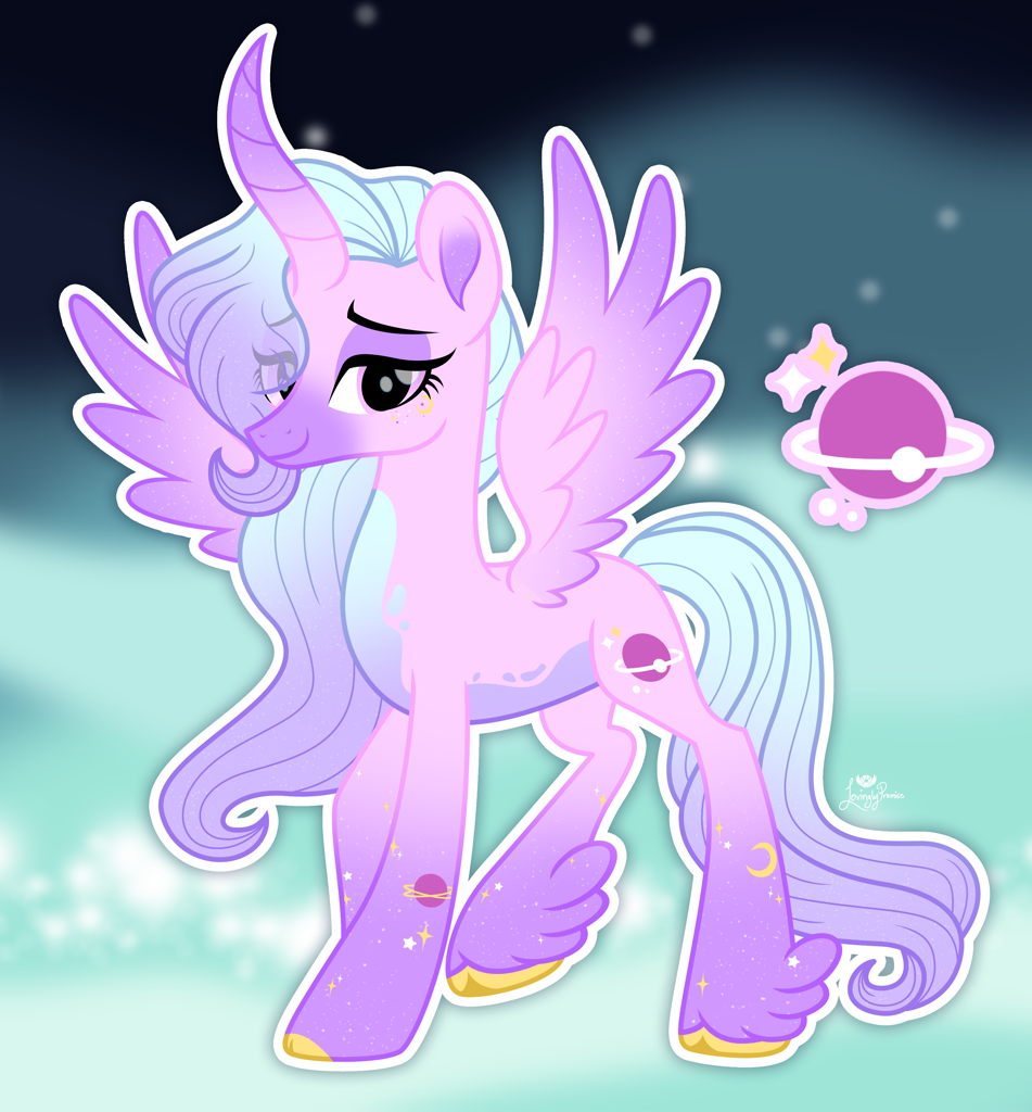 #3607355 - safe, artist:lovinglypromise, oc, alicorn, pony, curved horn, female, horn, mare ...