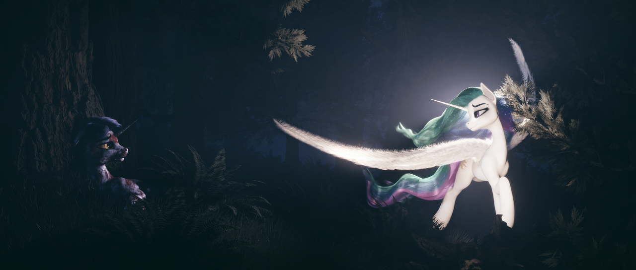 #3607729 - safe, artist:virileth, night light, princess celestia ...
