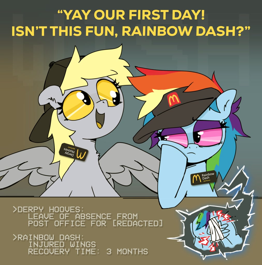 #3608291 - safe, artist:wishingscarf, derpy hooves, rainbow dash ...