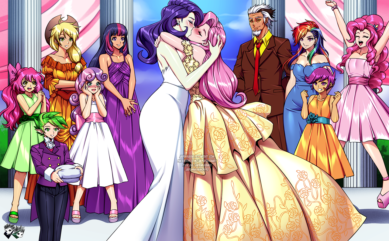 #3608489 - safe, artist:jadenkaiba, apple bloom, applejack, discord ...