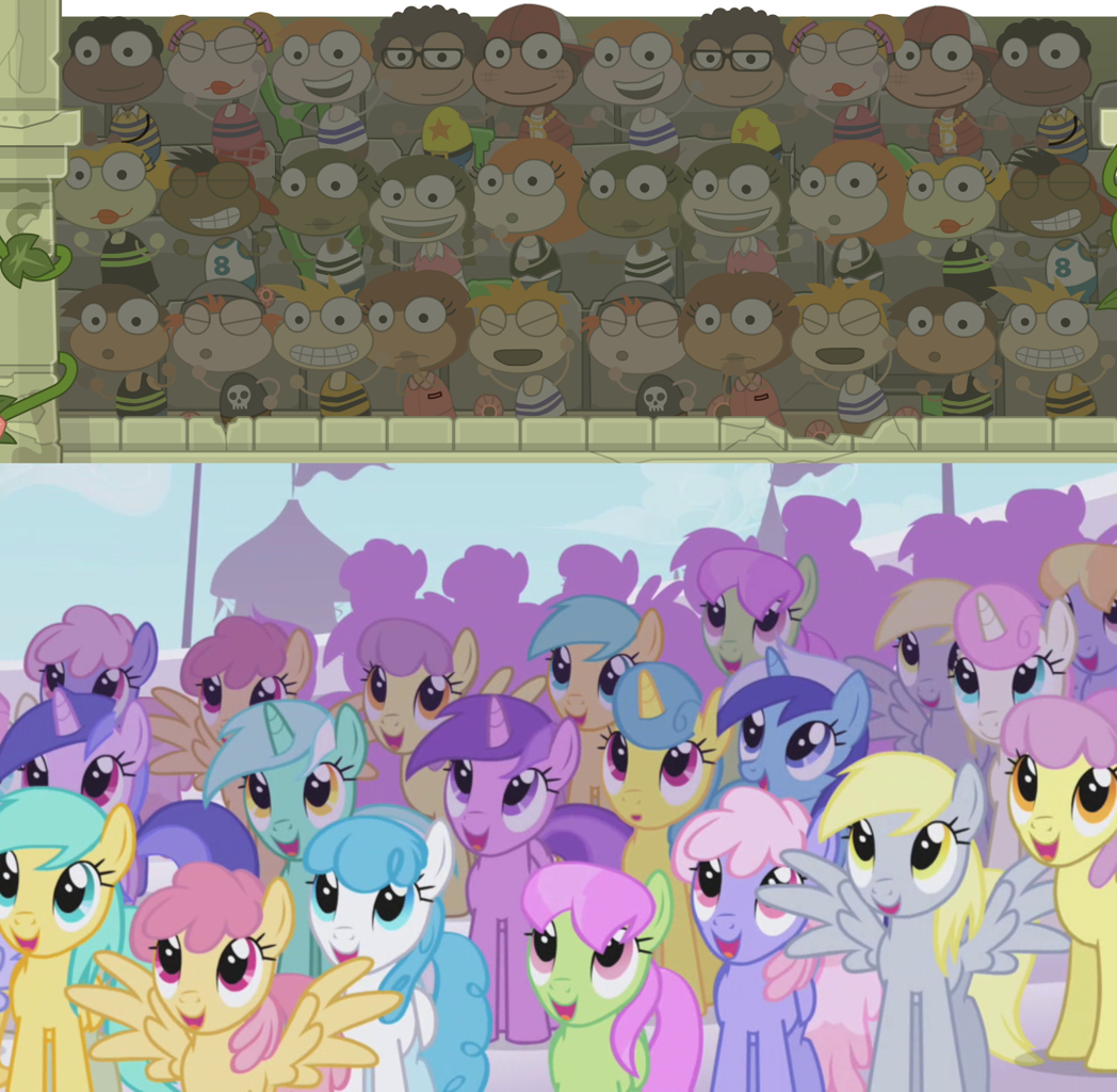 #3597666 - safe, screencap, amethyst star, cloud kicker, derpy hooves ...