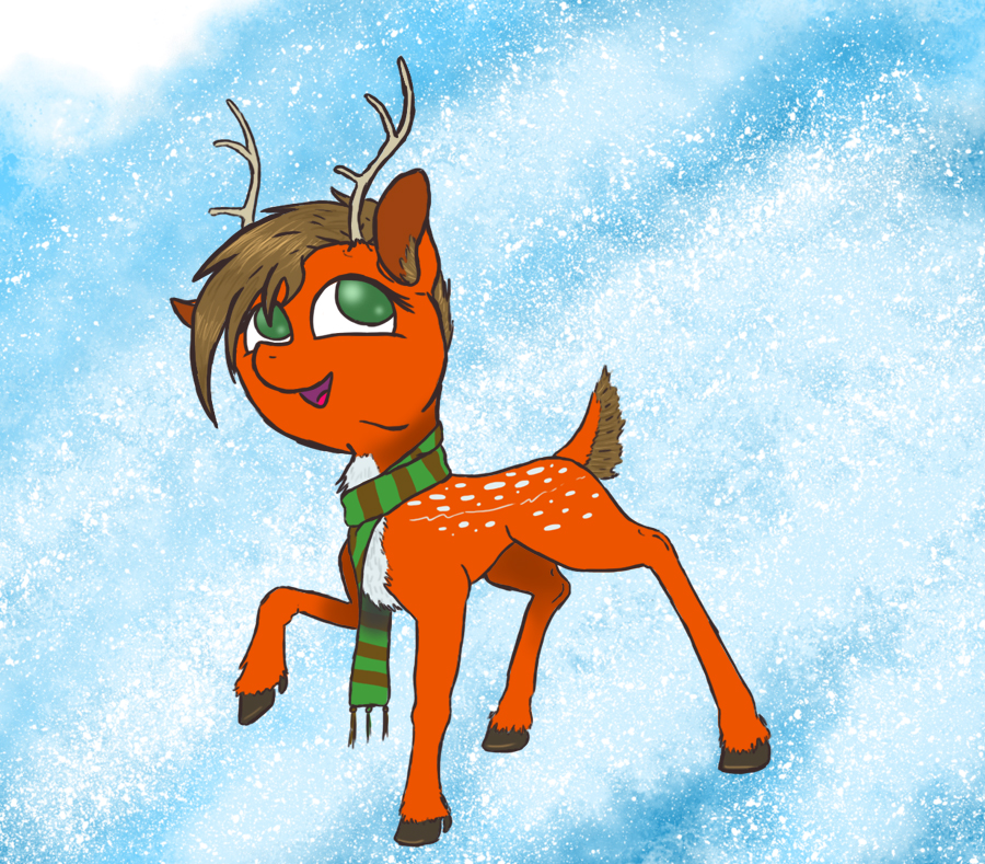 #3609302 - safe, artist:slamjam, oc, oc only, deer, deer pony, hybrid ...