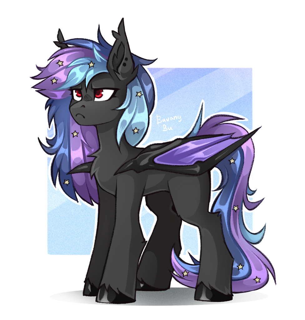 #3609587 - safe, artist:buvanybu, oc, oc only, oc:stellar wind, bat pony, pony, angry, cute ...