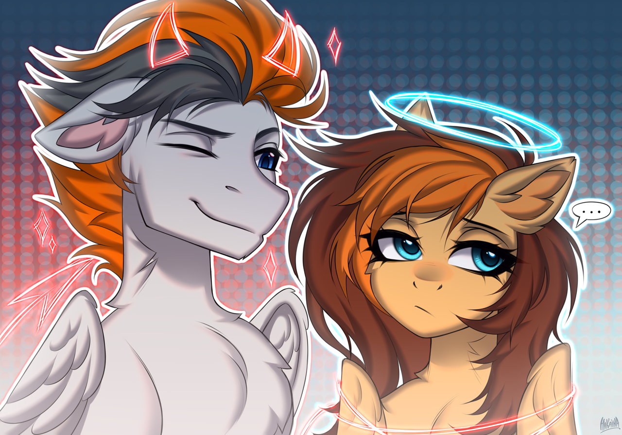 #3609756 - safe, artist:hakaina, oc, oc only, oc:aerion featherquill, oc:sukko, pegasus, pony ...