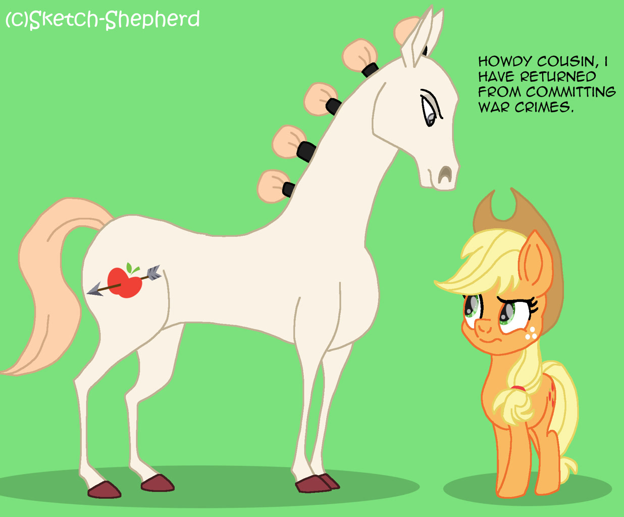 #3609827 - safe, artist:sketch-shepherd, applejack, earth pony, pony ...