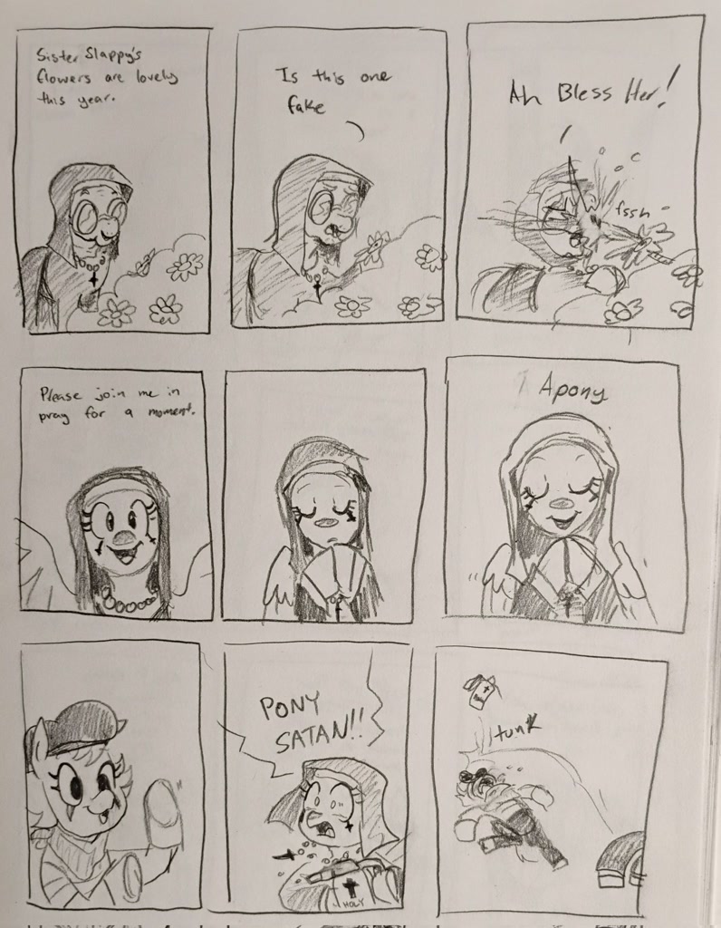 #3610408 - safe, artist:pony quarantine, oc, oc only, oc:sister slappy ...