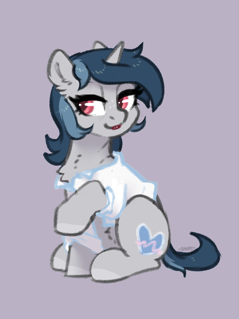 #3610540 - safe, artist:itsspoops, oc, oc only, oc:scrubs, pony, unicorn, cute, dressing, female ...