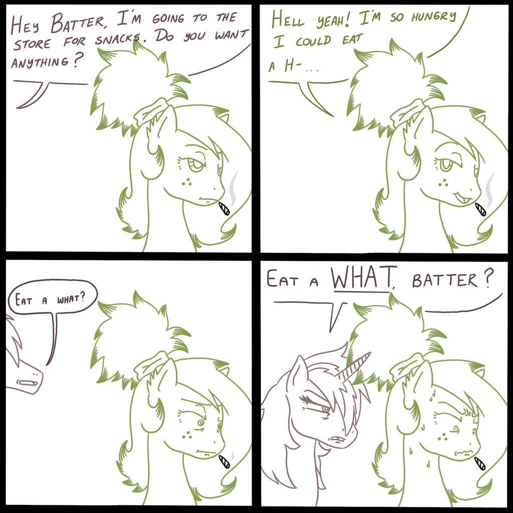 #3612290 - safe, artist:traphousefluttershy, oc, oc only, oc:batter, oc ...