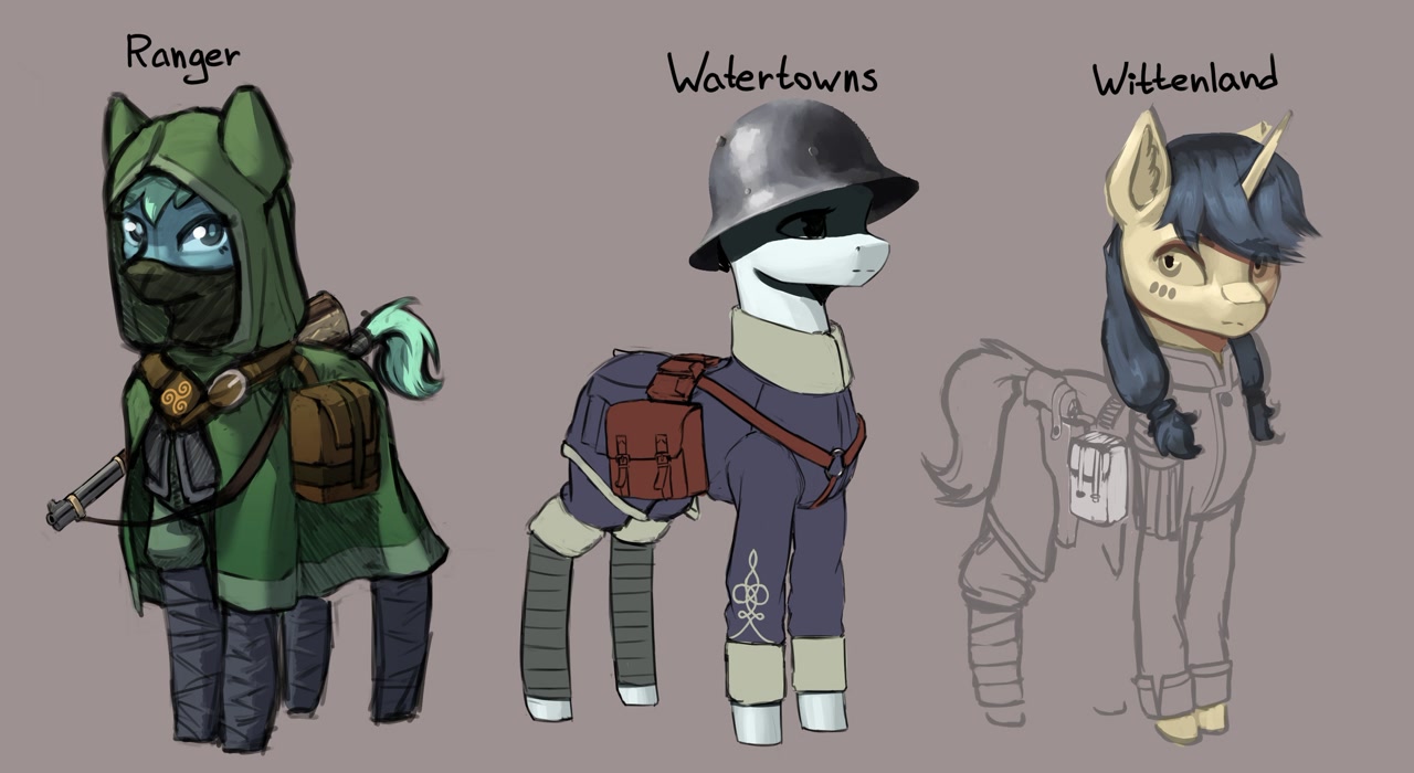 #3612985 - safe, artist:printik, oc, oc only, earth pony, pony, unicorn ...