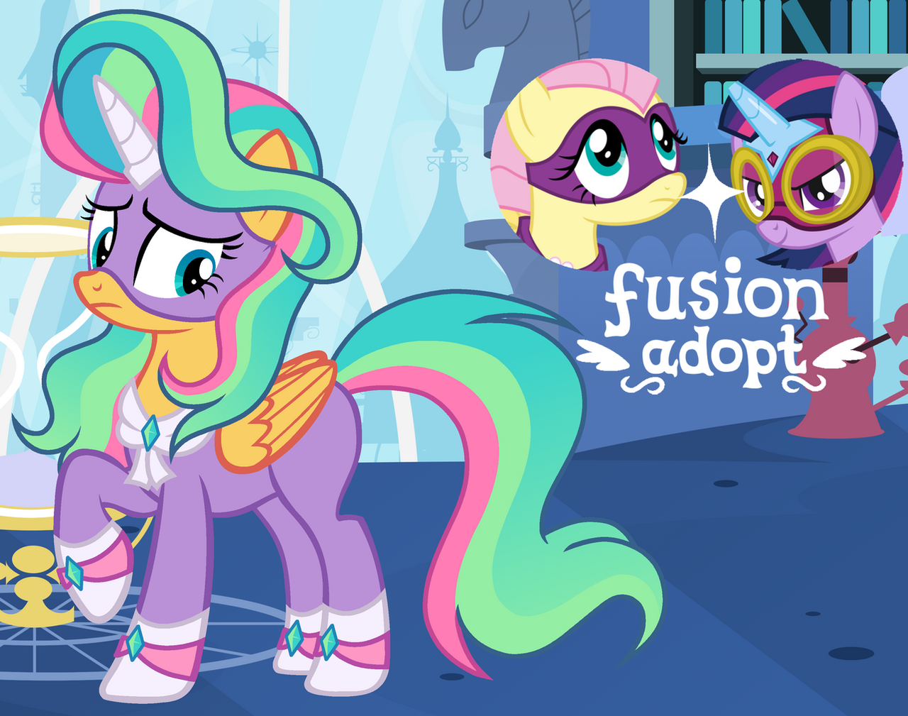 #3613724 - safe, artist:vi45, fluttershy, masked matter-horn, saddle rager, twilight sparkle, oc ...