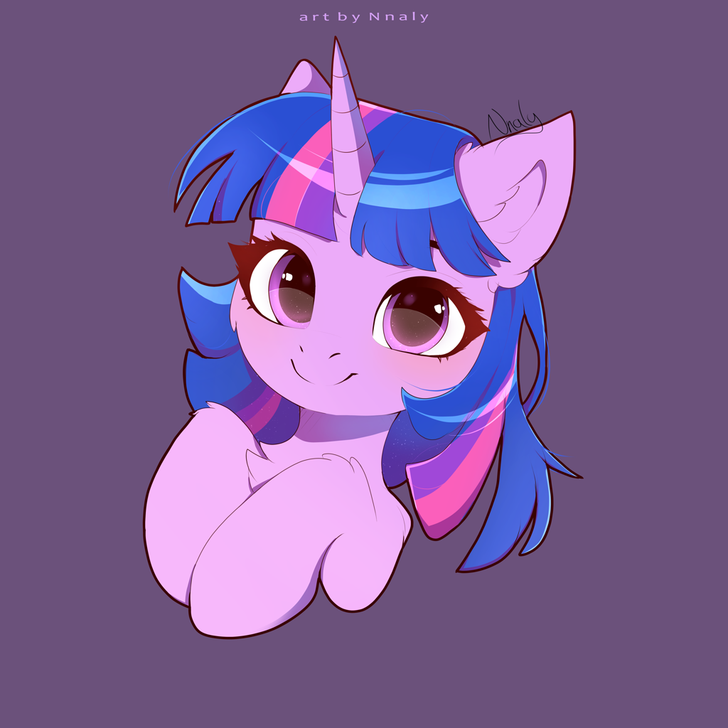 #3613824 - safe, artist:nnaly, twilight sparkle, pony, g4, bust, chest fluff, cute, ear fluff ...