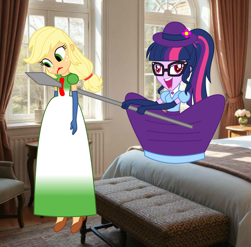 #3613863 - semi-grimdark, artist:cartoonmasterv3, applejack, sci-twi ...