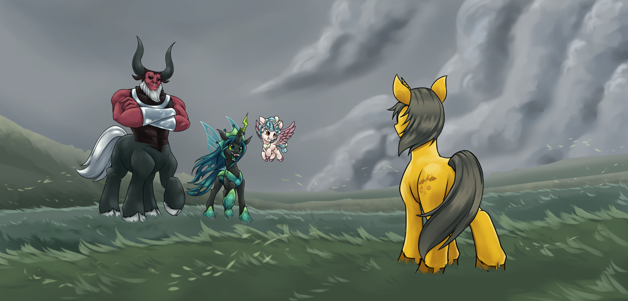 #3614004 - safe, artist:thescornfulreptilian, cozy glow, lord tirek ...