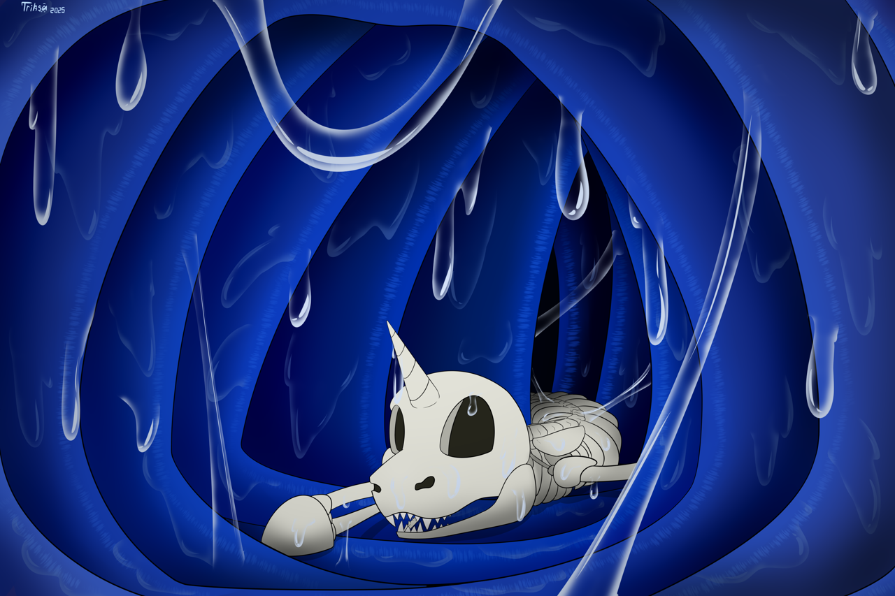 #3614035 - suggestive, artist:triksa, oc, oc:triksa, lamia, original species, bone, bowels, dead ...