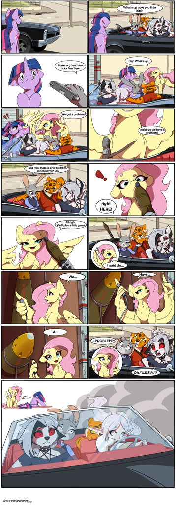 #3615388 - safe, artist:skitsroom, fluttershy, twilight sparkle, big ...