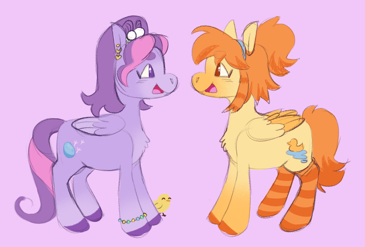 #3599788 - safe, artist:beyhr, oc, oc only, oc:duckie, bird, chicken, pegasus, pony, bracelet ...