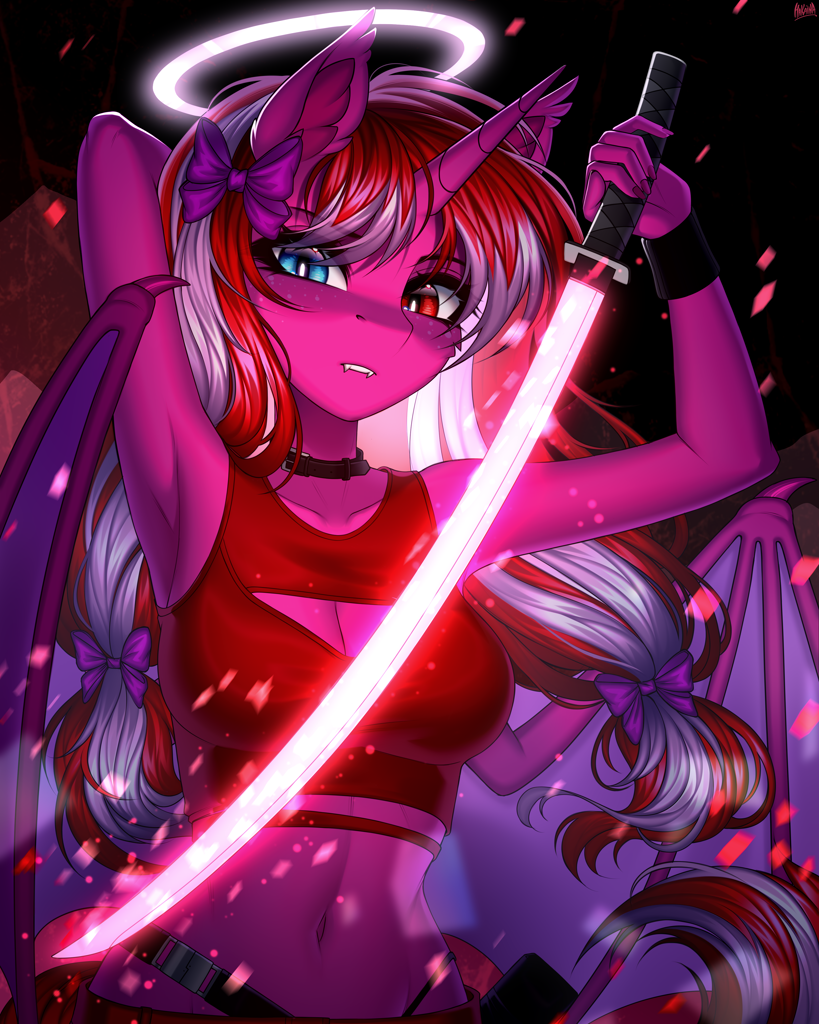 #3600478 - safe, artist:hakaina, oc, oc only, alicorn, bat pony, bat pony alicorn, anthro ...