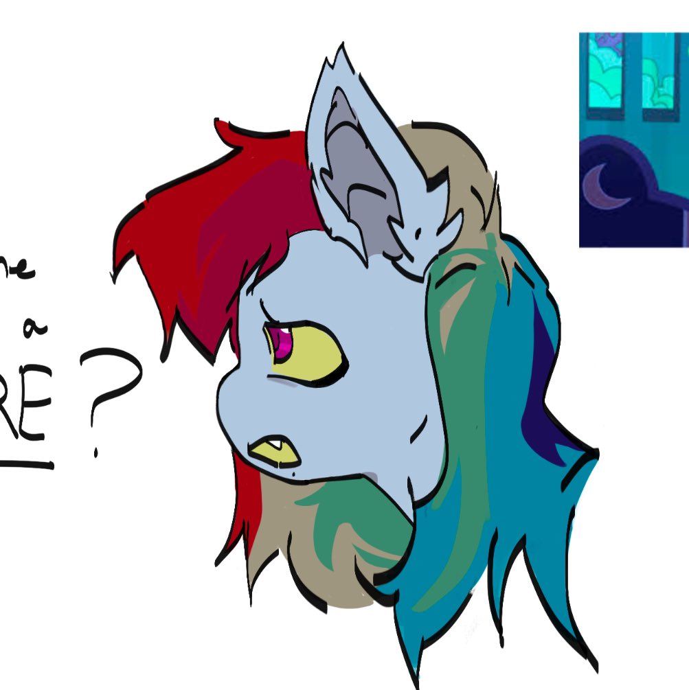 #3600724 - safe, artist:buff_fluttershy, rainbow dash, bat pony, pony, g4, fangs, solo, species ...