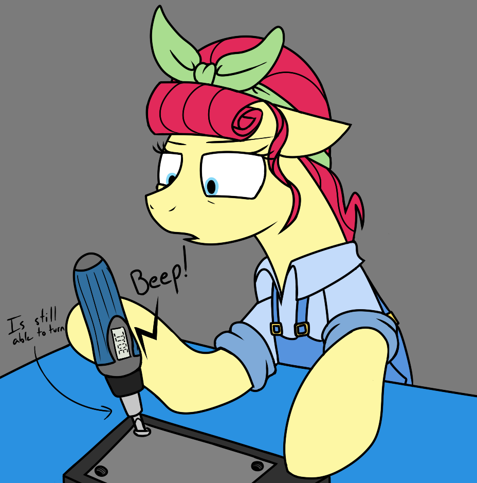 #3601475 - safe, artist:craftedburb, torque wrench, earth pony, pony ...