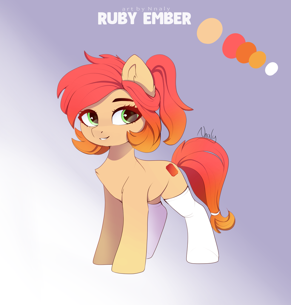 #3615533 - safe, artist:nnaly, oc, oc only, oc:ruby ember, earth pony, pony, clothes, earth pony ...
